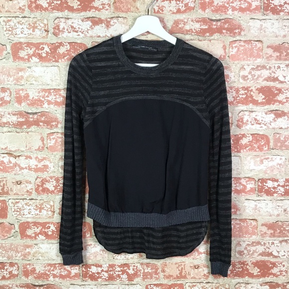Zara | Tops | Zara Wb Collection Mixed Media Top Sheer Stripe | Poshmark